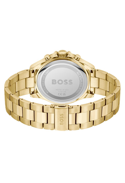 Boss Troper Olive Green Dial Gold Plated Bracelet Watch