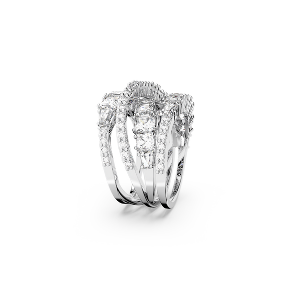 Swarovski Twist Wrap Ring Rhodium Plated Adjustable Fit – OD's Jewellers